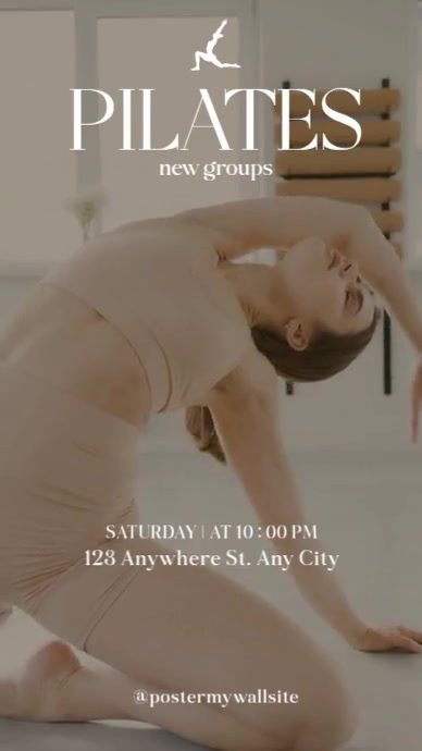 White Modern & Minimal Pilates Class Reel Instagram Template | PosterMyWall