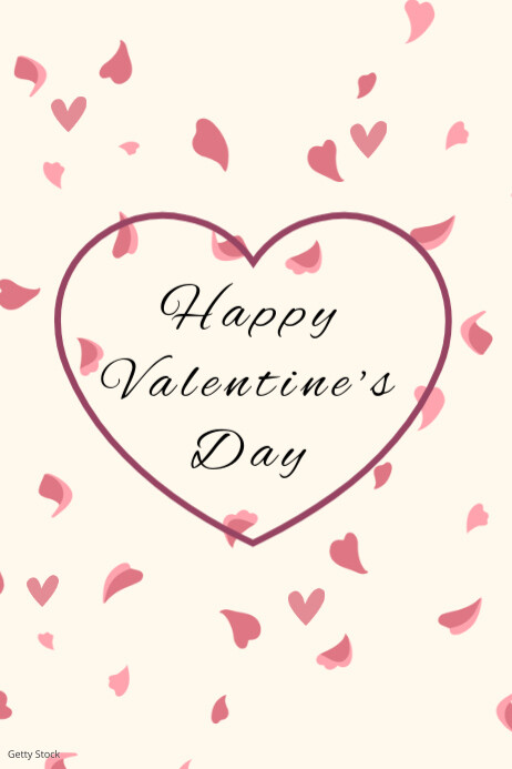 White Modern & Minimal Pink Hearts valentine' Poster Template ...