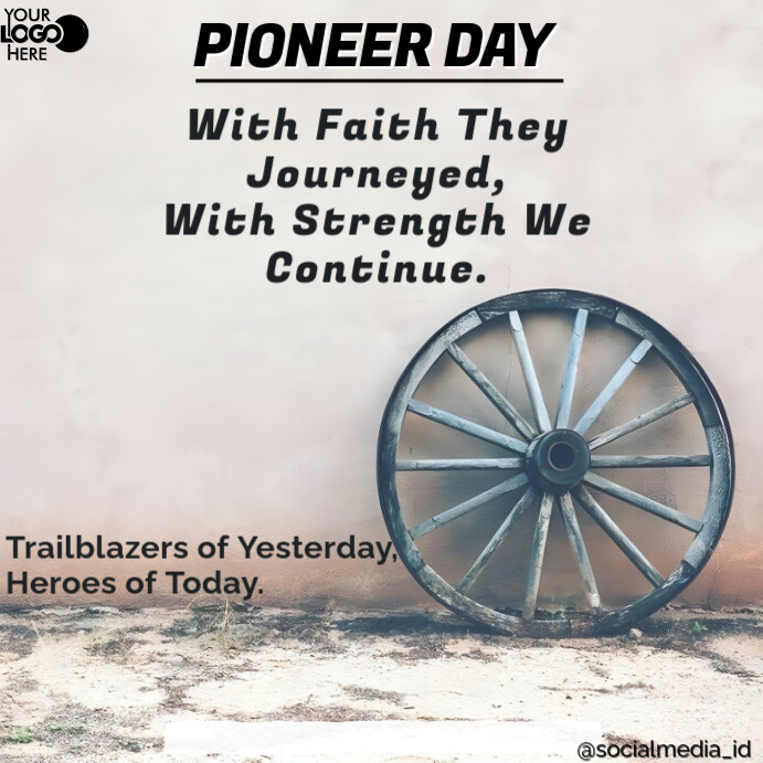 White Modern & Minimal Pioneer Day Celebration Instagram Post Template ...