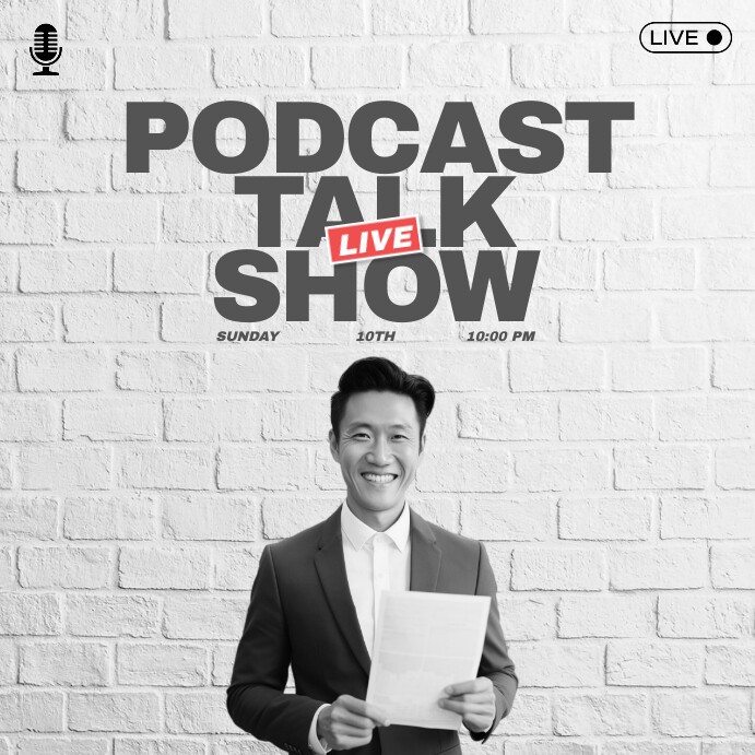 Copy of White Modern & Minimal Podcast Talk Show Pos | PosterMyWall