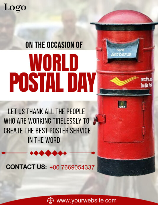 White Modern & Minimal Postal Worker Day Flyer (us Letter) Template ...