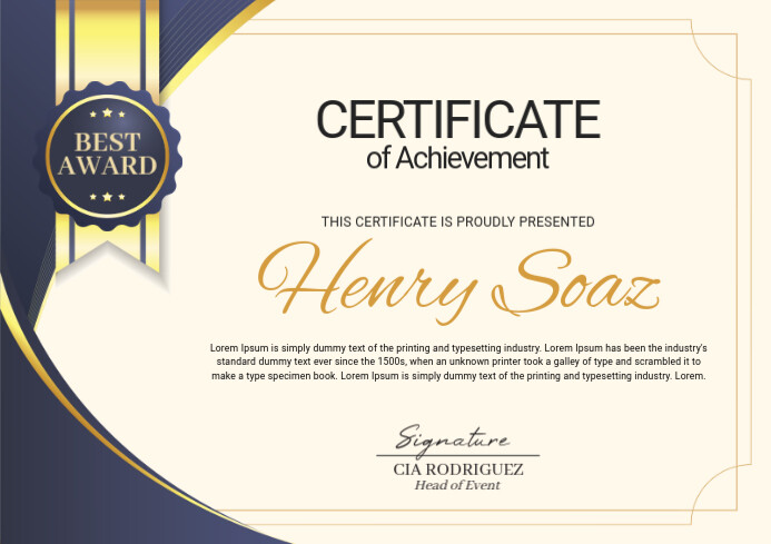 Copy of White Modern & Minimal Printable Certificate Design A4 ...