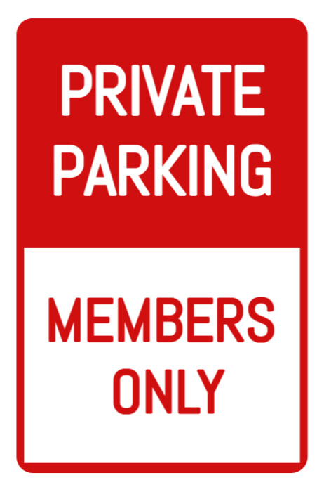 White Modern & Minimal Private Parking Members Only Sign Poster ...