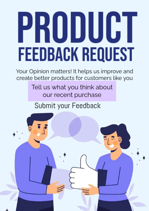 White Modern & Minimal Product Feedback Request A1 Template | PosterMyWall