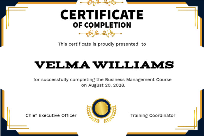 White Modern & Minimal Professional Certificate Of Completion Template ...