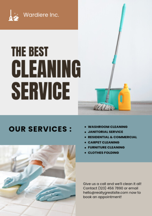 White Modern & Minimal Professional Cleaning Service A4 Template ...