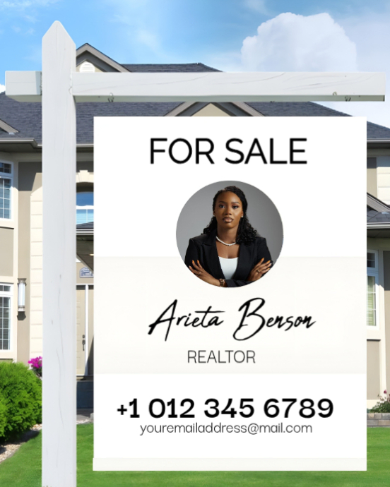 Plantilla de White Modern & Minimal Professional Real Estate For Sale ...