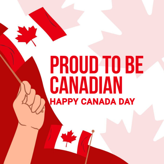 White Modern & Minimal Proud To Be Canadian Canada Day Instagram Post ...