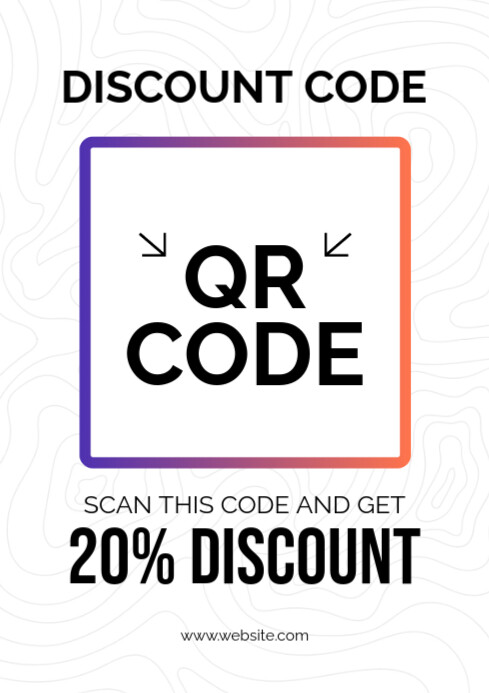 Copy of White Modern & Minimal Qr Code Discount Poster A4 | PosterMyWall