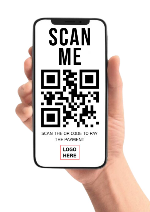 Copy of White Modern & Minimal Qr Code For Payment A4 | PosterMyWall