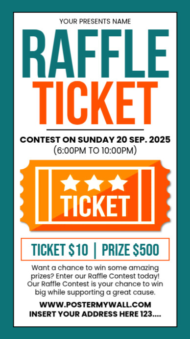 Copy of White Modern & Minimal Raffle Ticket Contest Invitation ...