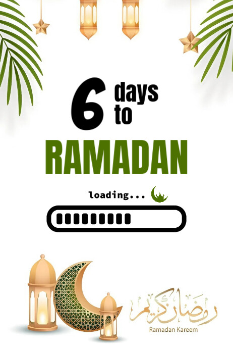 Copy of White Modern & Minimal Ramadan Countdown Design Poster | PosterMyWall