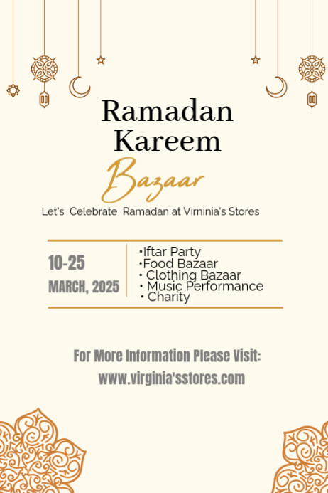 Copy of White Modern & Minimal Ramadan Kareem Bazaar Poster | PosterMyWall