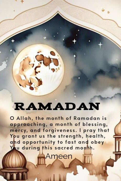 Copy of White Modern & Minimal Ramadan Month Prayer Poster | PosterMyWall