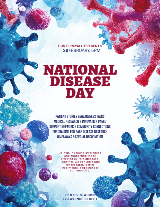 Copy of White Modern & Minimal Rare Disease Day Event Flyer (us Letter ...