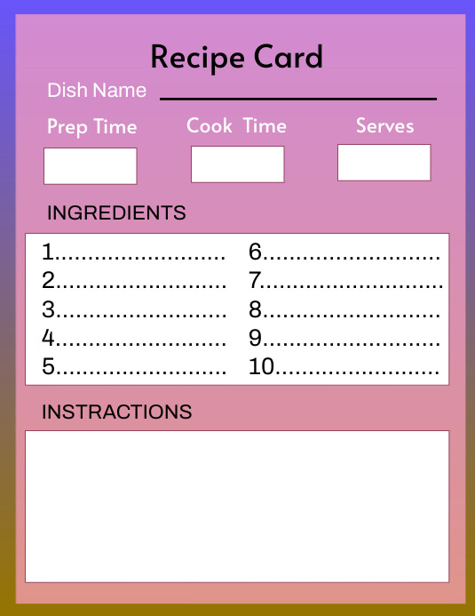 White Modern & Minimal Recipe Card Flyer temp Template | PosterMyWall