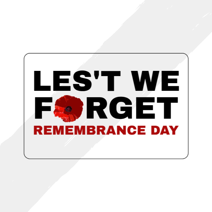 White Modern & Minimal Remembrance Day Pos Instagram Template ...