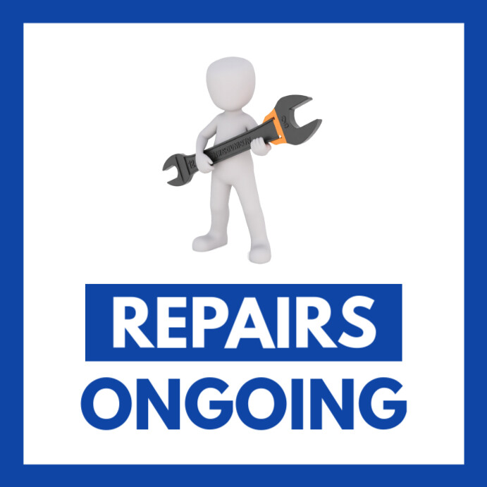 Copy of White Modern & Minimal Repairs Ongoing sign signage design ...