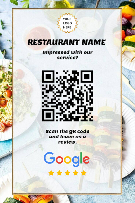 Copy of White Modern & Minimal Restaurant Google Review Qr Card ...