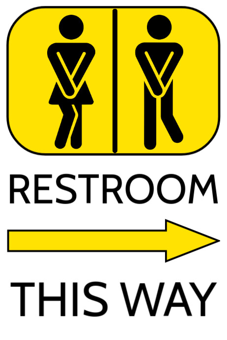 White Modern & Minimal Restroom Sign Poster Template | PosterMyWall