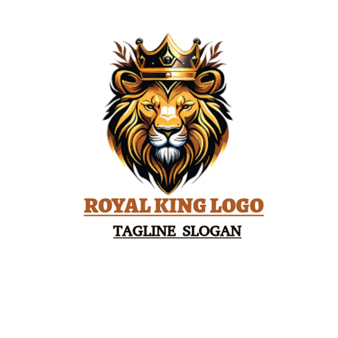White Modern & Minimal Royal King Logo Template | PosterMyWall