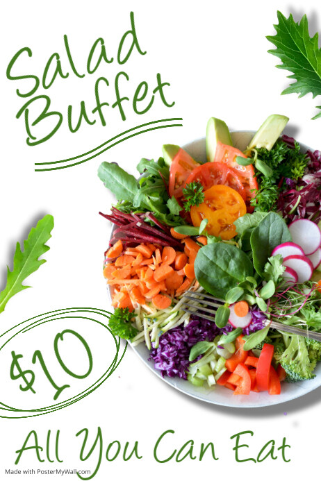 Copy of White Modern & Minimal Salad Buffet Restaurant Ad Poster ...