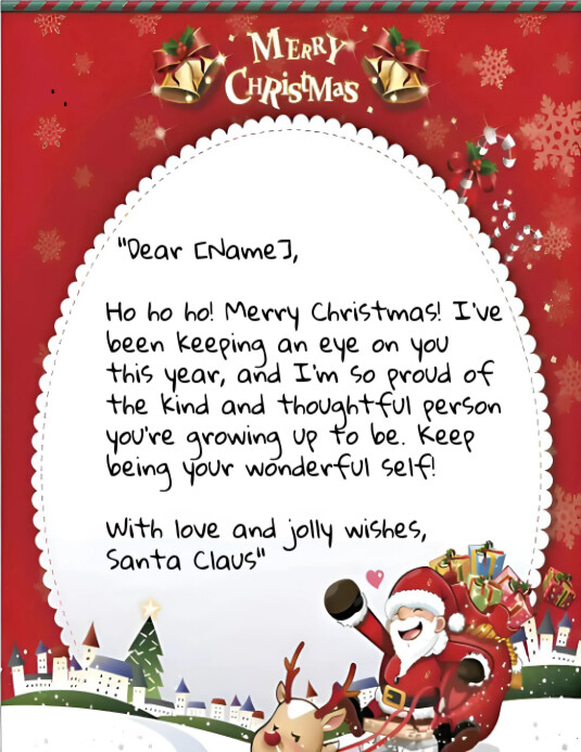 White Modern & Minimal Santa Letter Flyer (us Letter) Template ...