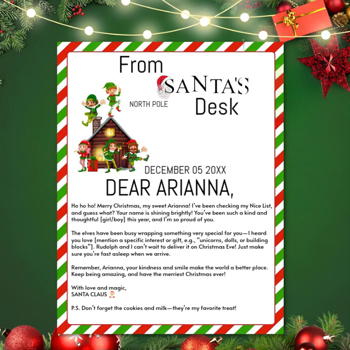 Copy of White Modern & Minimal Santa Letter Flyer Instagram Post ...