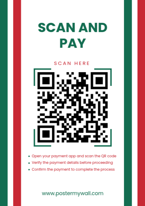 White Modern & Minimal Scan And Pay A4 Template | PosterMyWall