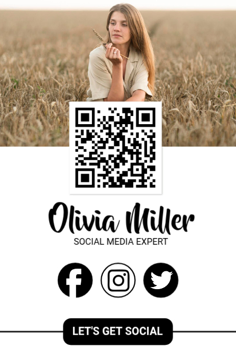 White Modern & Minimal Scan Let's Get Social Poster Template | PosterMyWall