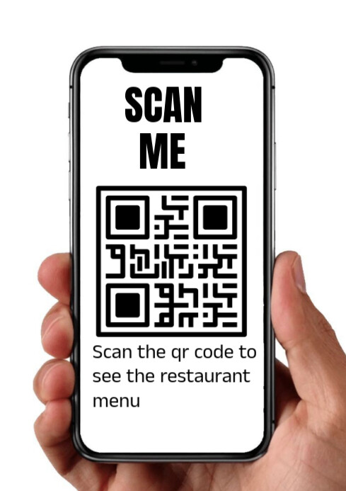 White Modern & Minimal Scan Me A4 Template | PosterMyWall