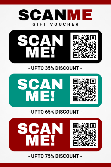 White Modern & Minimal Scan Me Gift Voucher Poster Template | PosterMyWall