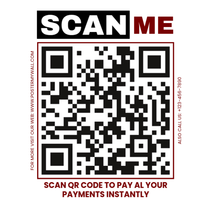 White Modern & Minimal Scan Qr Code And Pay Instagram Post Template ...