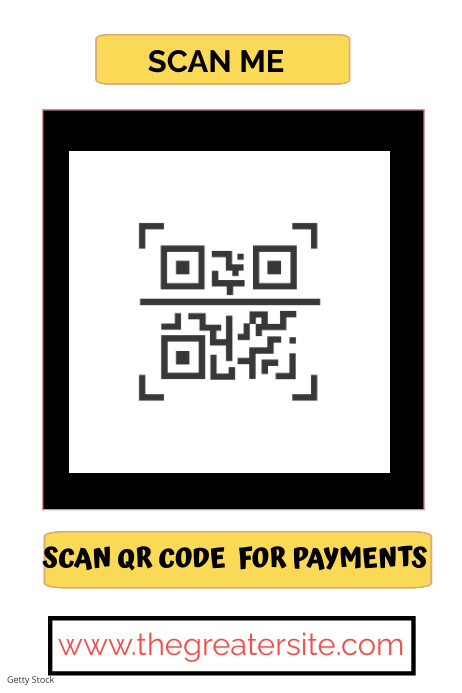 White Modern & Minimal Scan Qr Code For Payme Templat | PosterMyWall