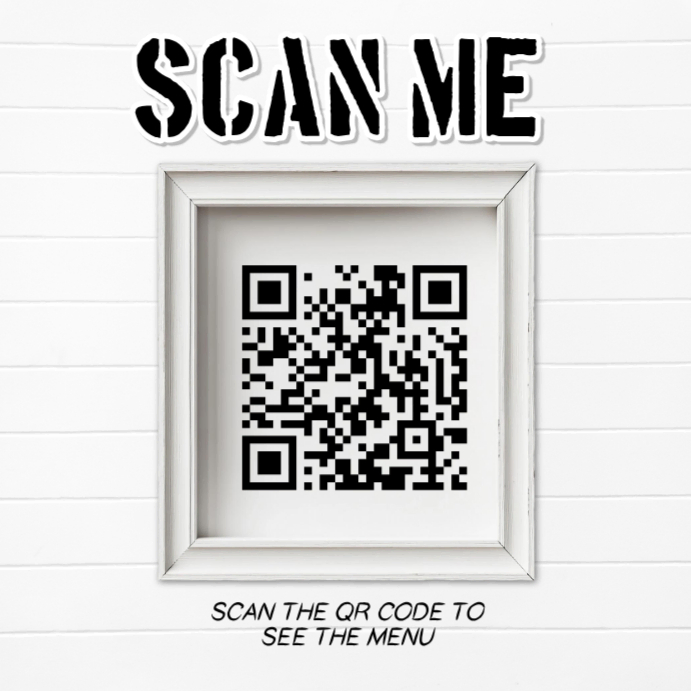 White Modern & Minimal Scan Qr Code Instagram Post Template | PosterMyWall