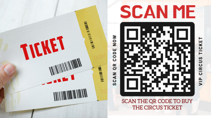 Copy of White Modern & Minimal Scan Qr Code To Buy Ticket Digital ...