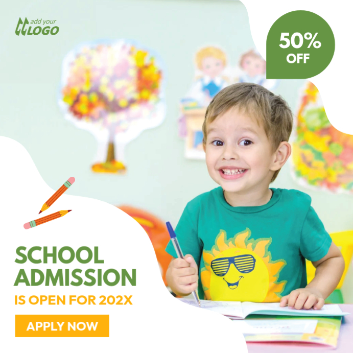 White Modern & Minimal School Admission Flyer Instagram Post Template ...