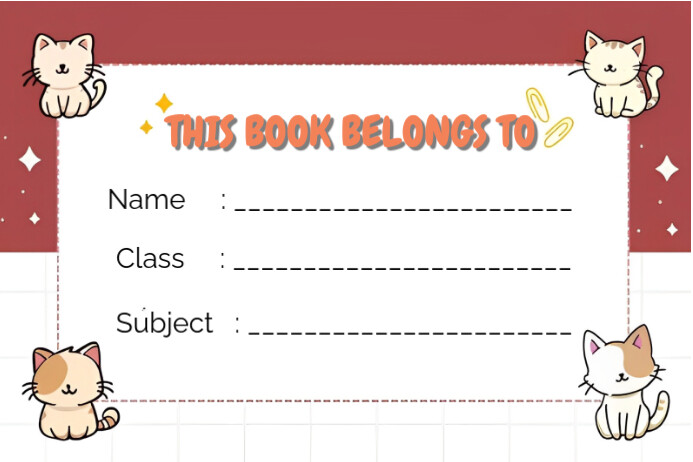 Copy of White Modern & Minimal School Book Name Label Poster | PosterMyWall