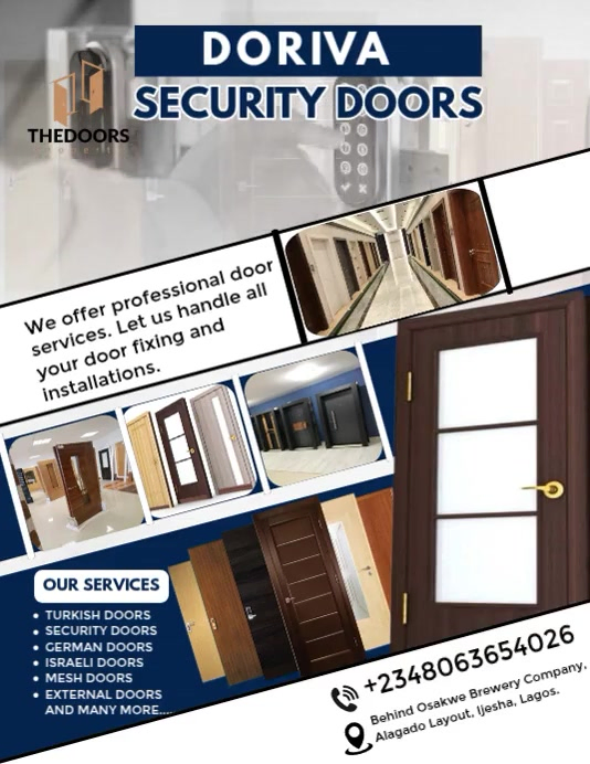 White Modern & Minimal Security Door Services Flyer (us Letter ...
