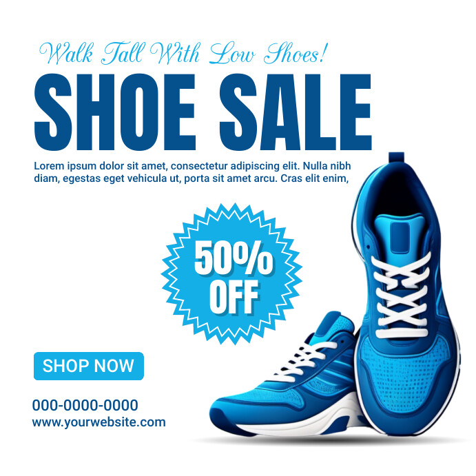 White Modern & Minimal Shoe Sale Instagram Po Template | PosterMyWall