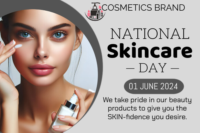 White Modern & Minimal Skincare Day Poster Template | PosterMyWall