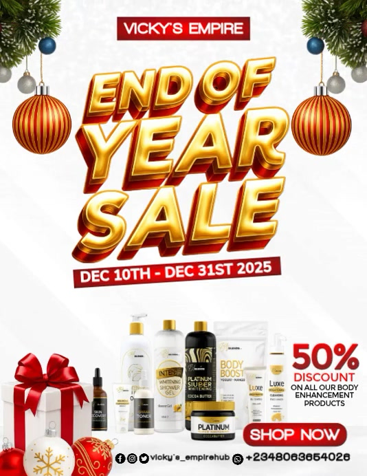 White Modern & Minimal Skincare Year End Promo Flyer (us Letter ...