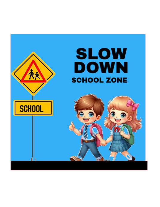 White Modern & Minimal Slow Down School Zone Warning Sign Flyer (us ...