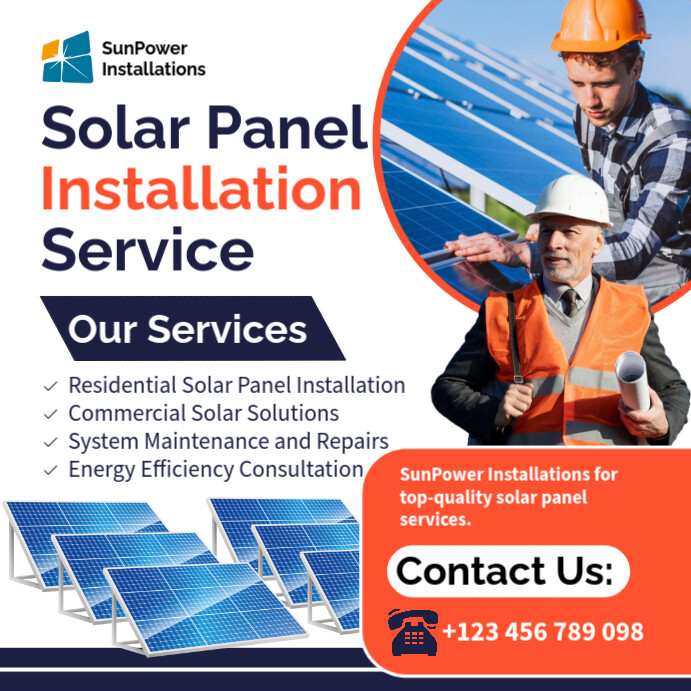 White Modern & Minimal Solar Installation Service Instagram Post ...