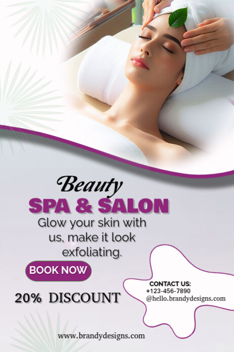 White Modern & Minimal Spa And Salon Poster Template | PosterMyWall