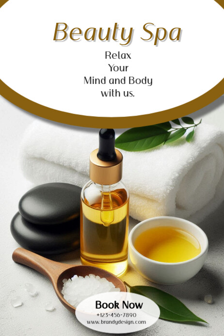 White Modern & Minimal Spa Poster Template | PosterMyWall