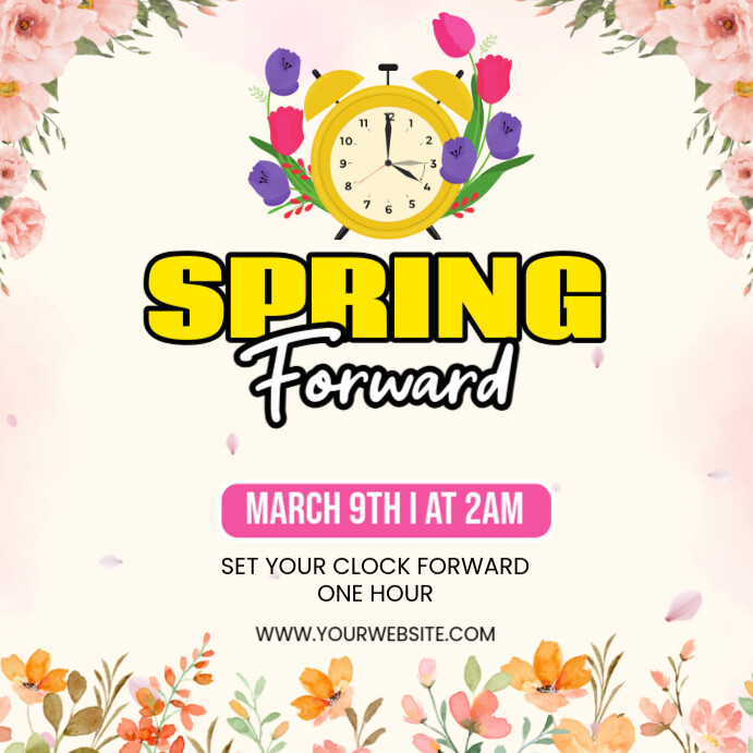 White Modern & Minimal Spring Forward Pos Instagram Template | PosterMyWall