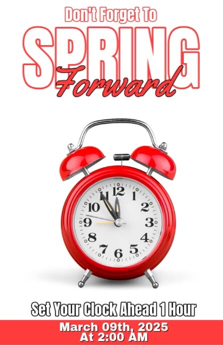 Plantilla de White Modern & Minimal Spring Forward Tabloid | PosterMyWall