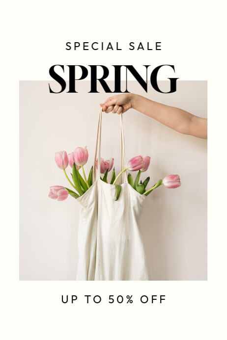 White Modern & Minimal Spring Special Sale Advertisement Poster ...