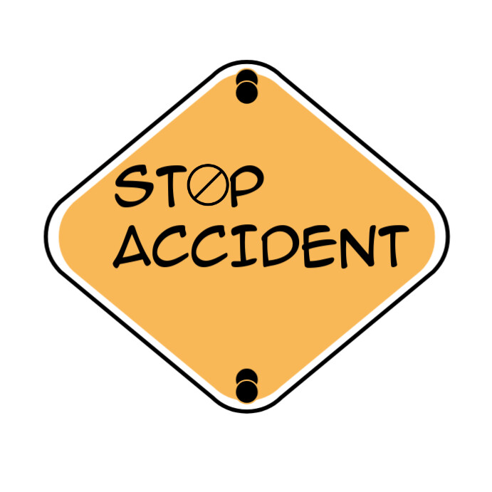 White Modern & Minimal Stop Accident Square (1:1) Template | PosterMyWall